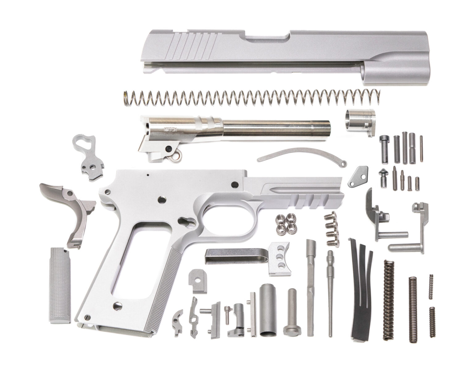 1911 GOVERNMENT NO FRAME REBUILD KIT 5" 45/9MM STAINLESS WITH NOVAK CUT ...